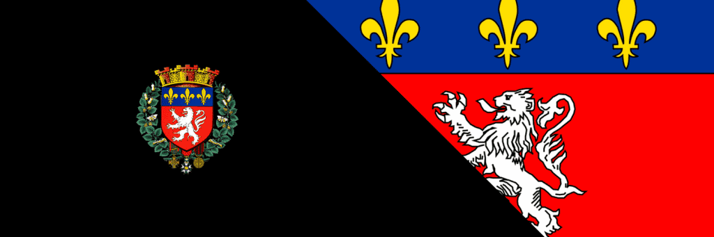 Lyon Coat Of Arms And Flag | Isolated Traveller