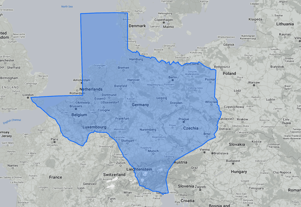 How Large Is Germany Compared To Texas At Amy Yates Blog